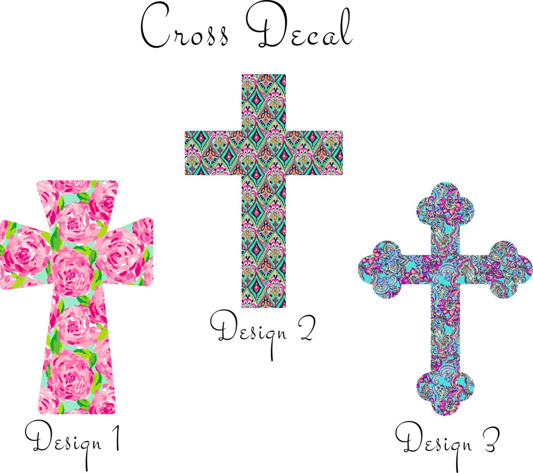 Cross Car Decal Car Decal Car Decal Monogram Stickers Monogram Decal ...