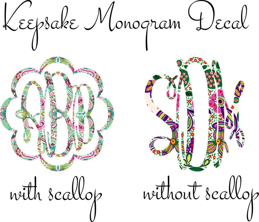 Monogram Decal for Car Monogram Decal for Laptop Patterned - Etsy