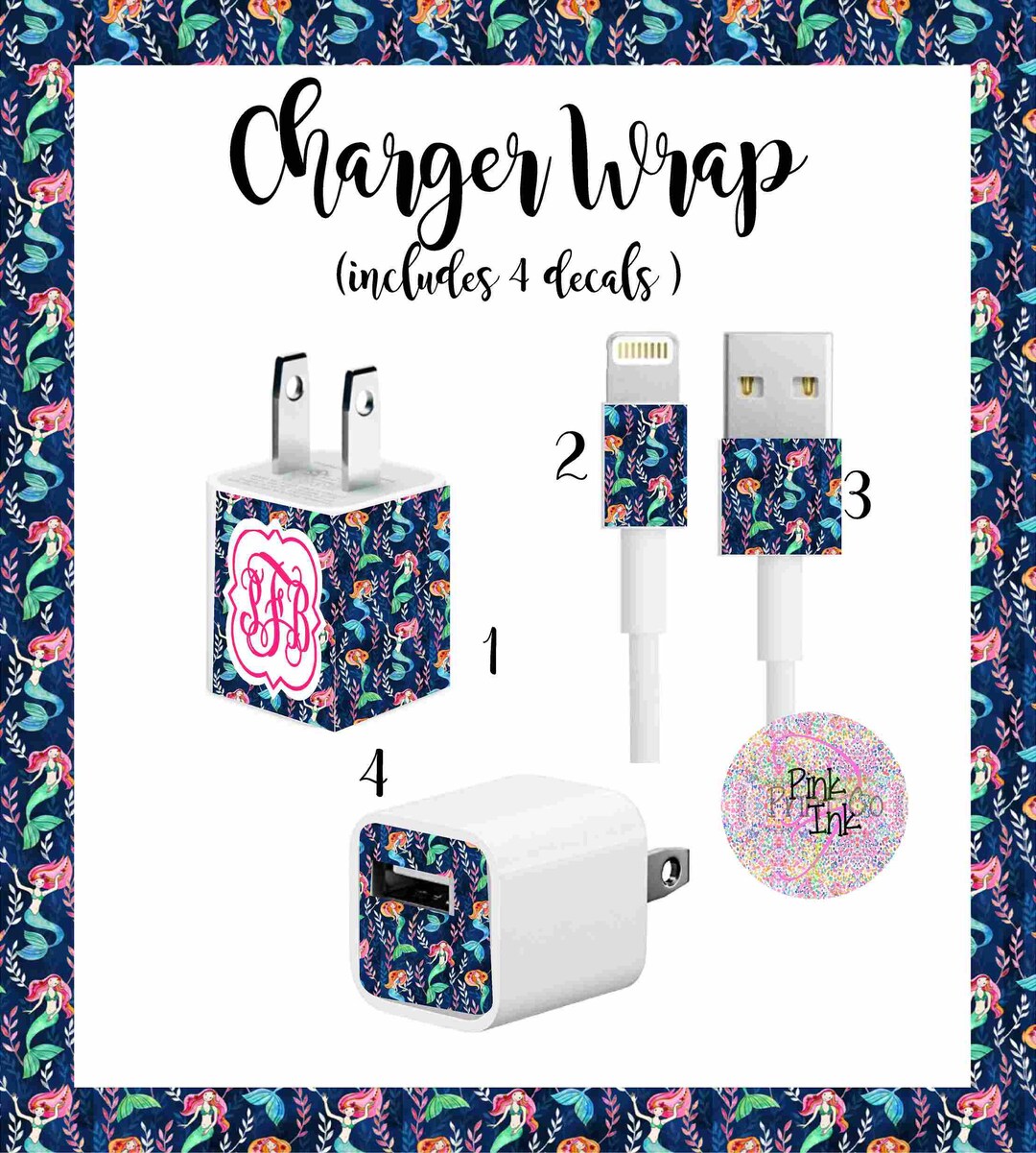 IPhone Charger Monogram iPhone Pro Max Charger Decal Monogram iPhone ...