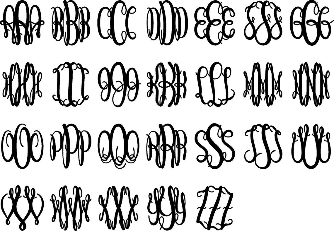 Monogram Wall Decal 23 Tall X 23 Wide | Etsy