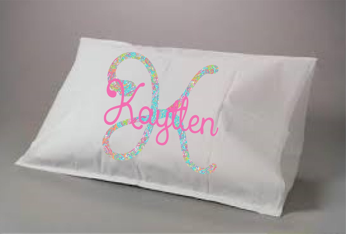 Monogram Pillowcase Monogram Standard Pillowcase - Etsy