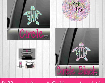 Flip Flop Monogram Decal Monogram Decal for Car Monogram Decal for ...