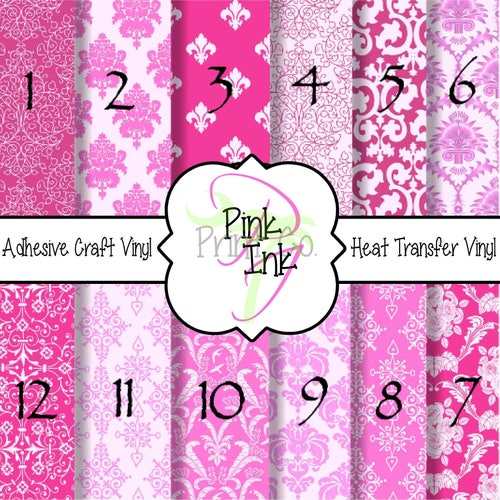 Pink Garden Floral Pattern Vinyl Flowers Printed Vinyl | Etsy