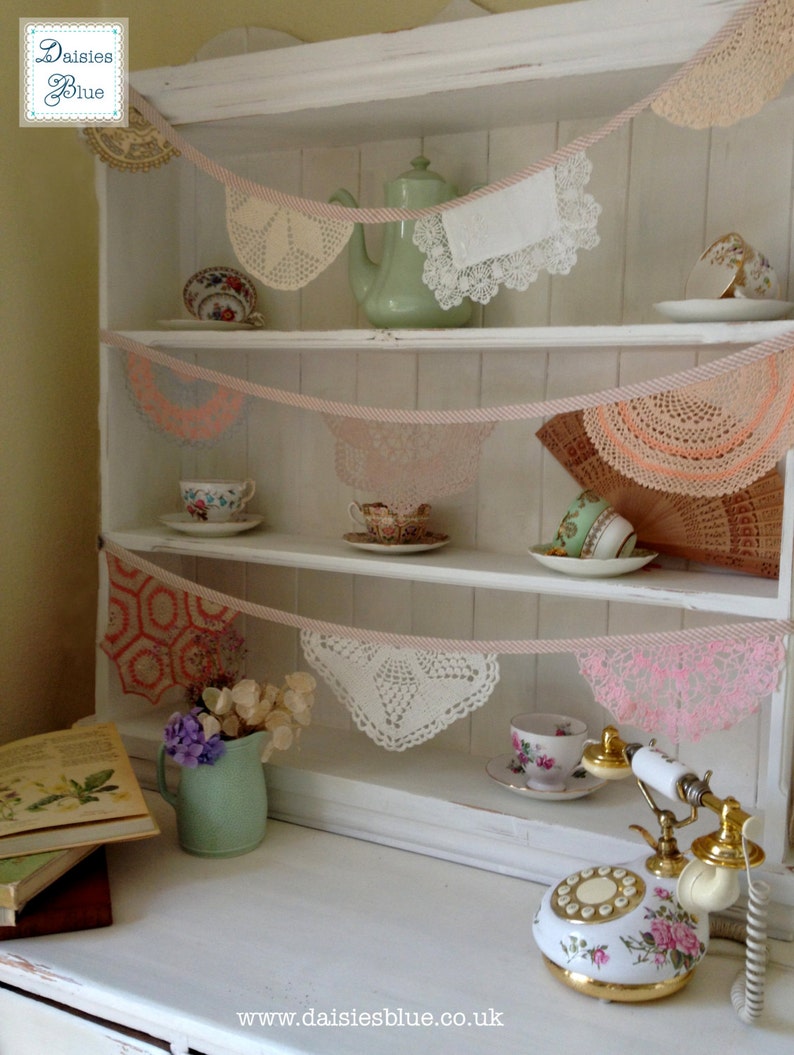 Vintage Crochet Doily Bunting: Colorful Handmade Garland, 3.5 Meters - Etsy