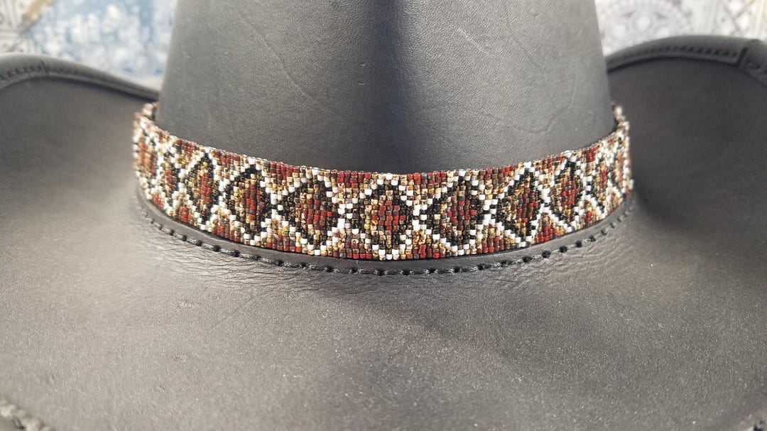 Diamondback Rattlesnake Beaded Hat Band, Beaded Hatband, South Western ...