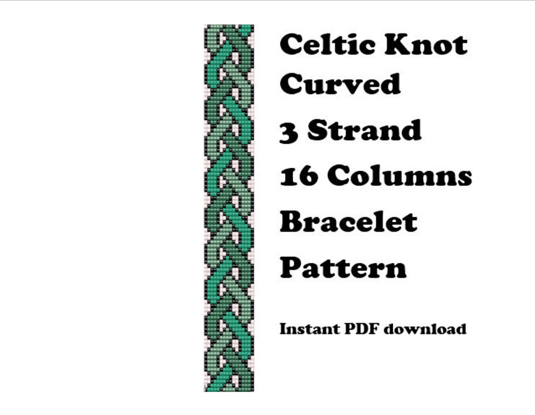 3 Strand Celtic Knot Loom Bead Pattern for Bracelet, Miyuki Delica Pattern, PDF Instant Download ...