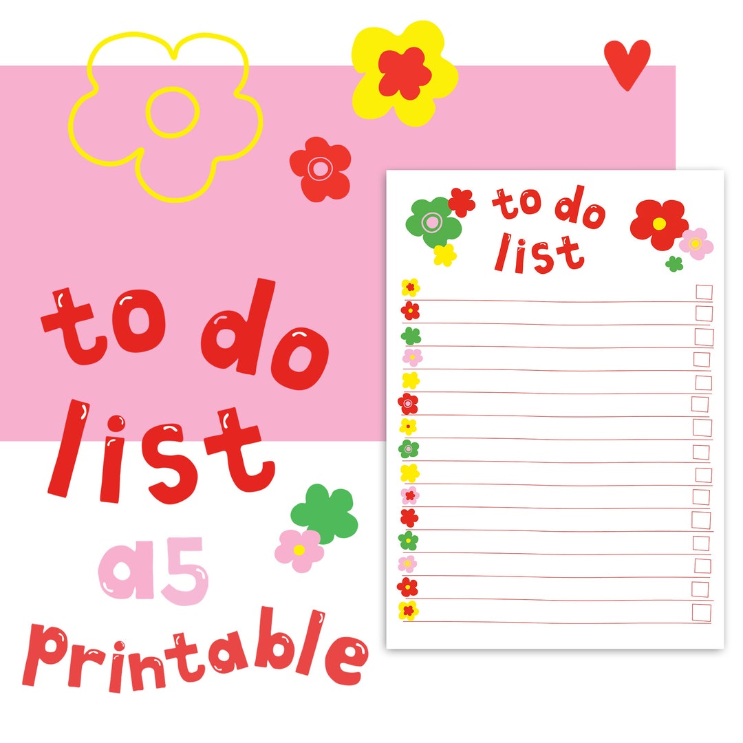 Digital Pink Flower to Do List Happy Planner A5 Printable Digital ...