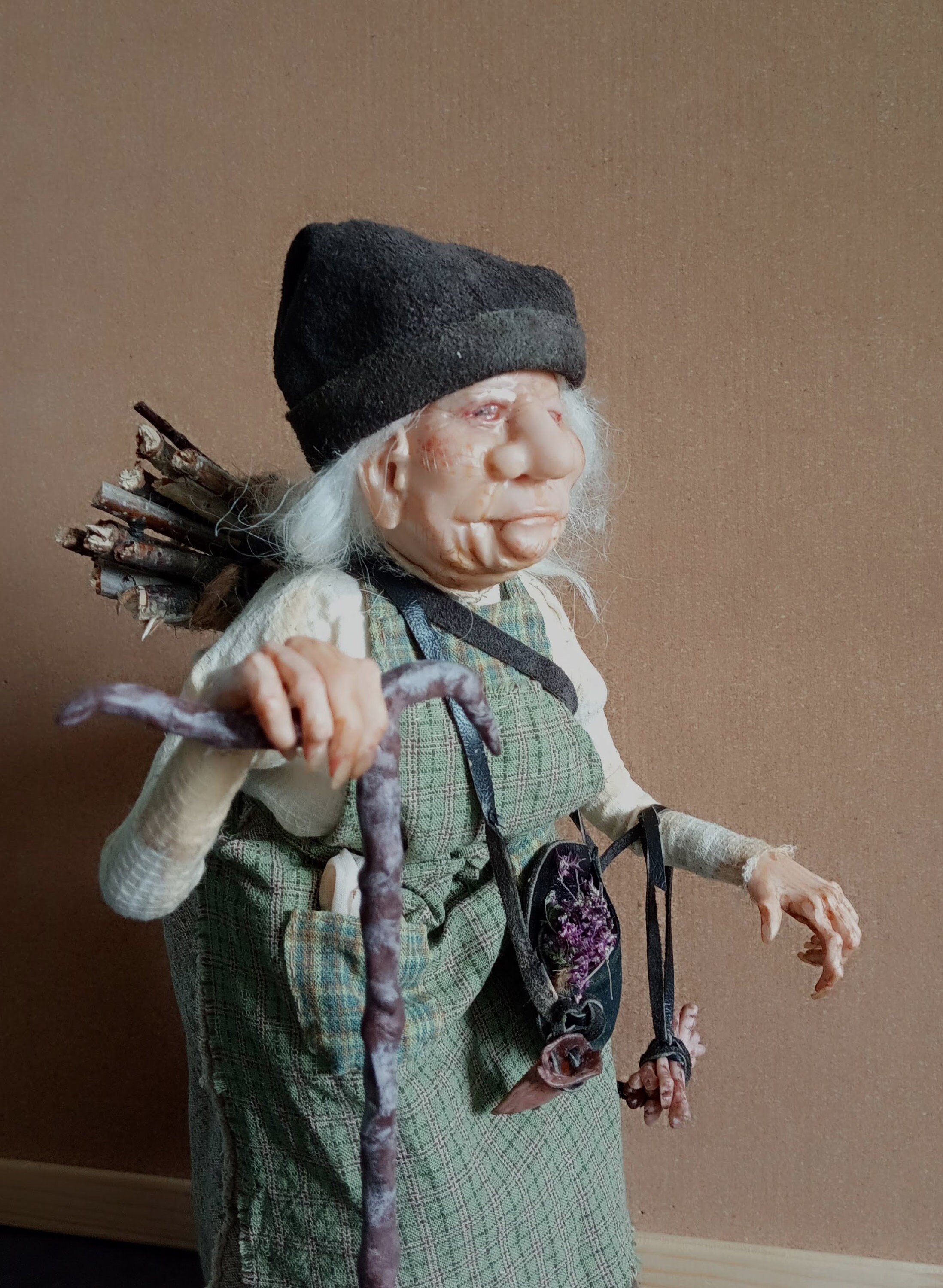 Forest Witch Willow, Babushka, Old Witch, Pose Able Doll, 10" - Etsy
