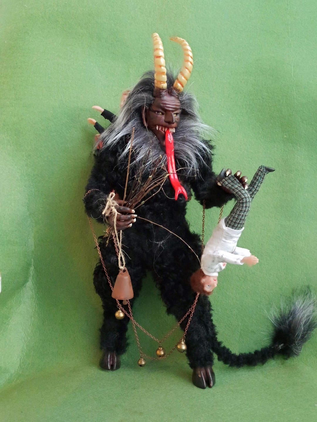 Poseable Krampus Art Doll: Folklore Christmas Monster With Children - Etsy