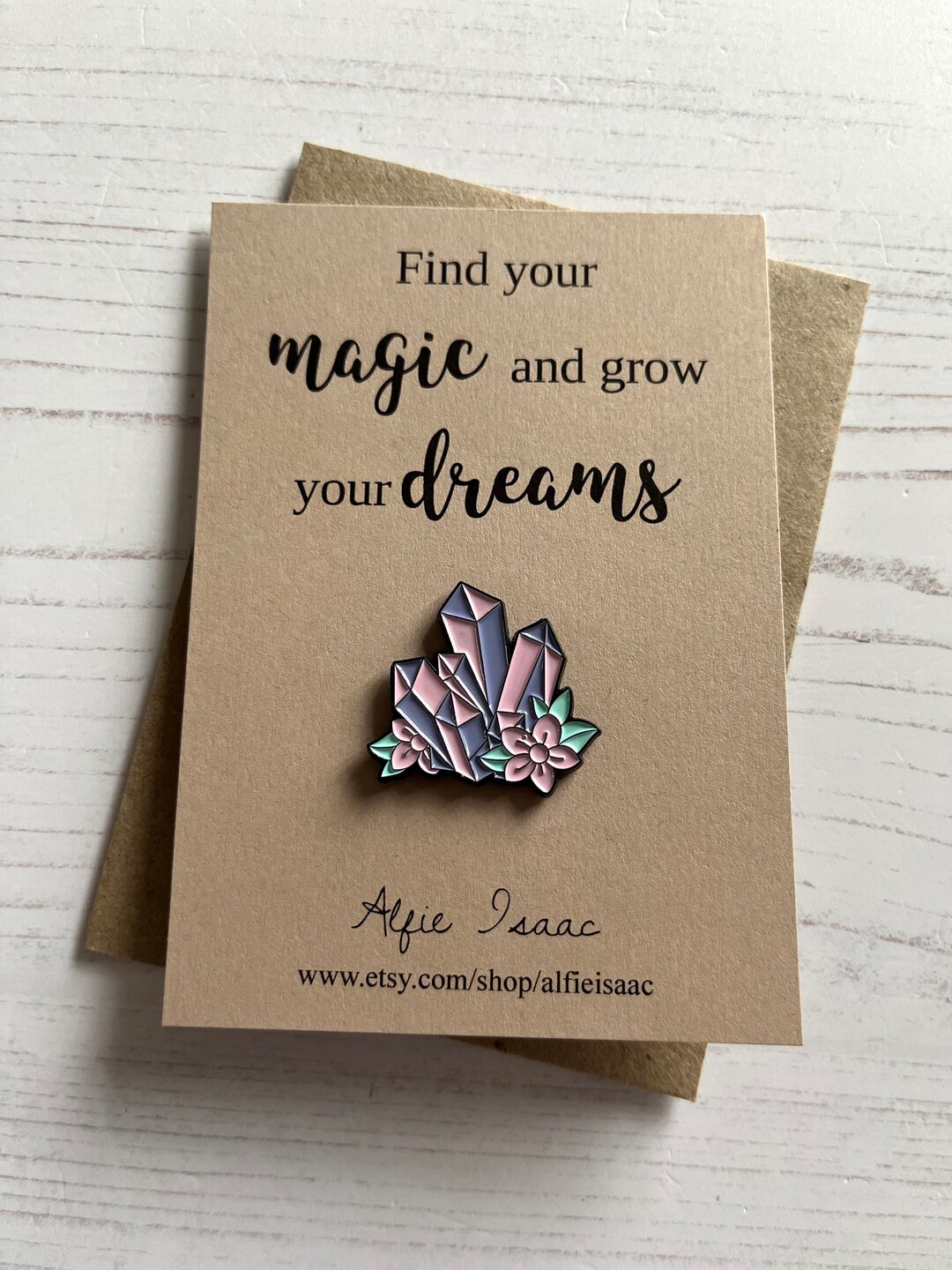 Find Your Magic and Grow Your Dreams - Crystal Enamel Pin Badge Gift - Etsy