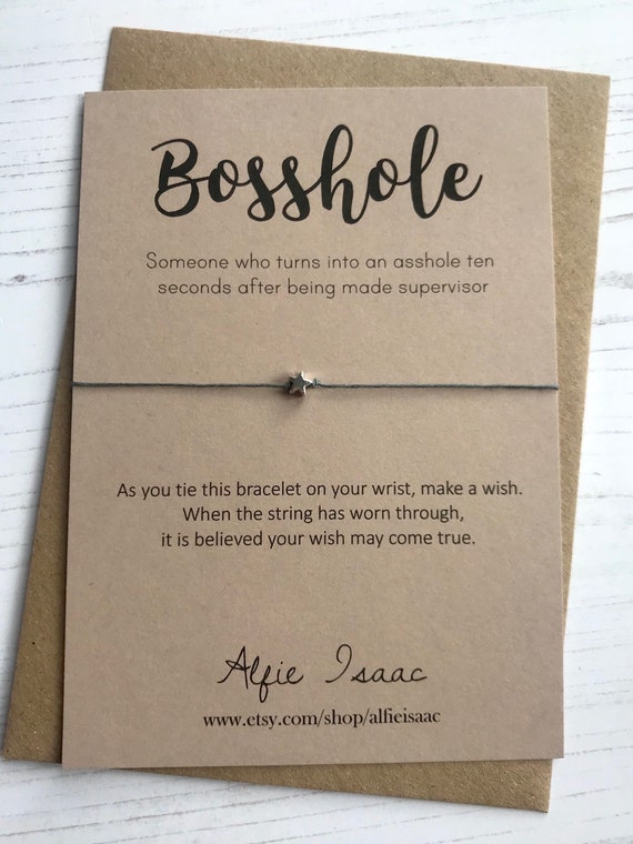 Wish Bracelet Bosshole boss quote work colleagues funny | Etsy