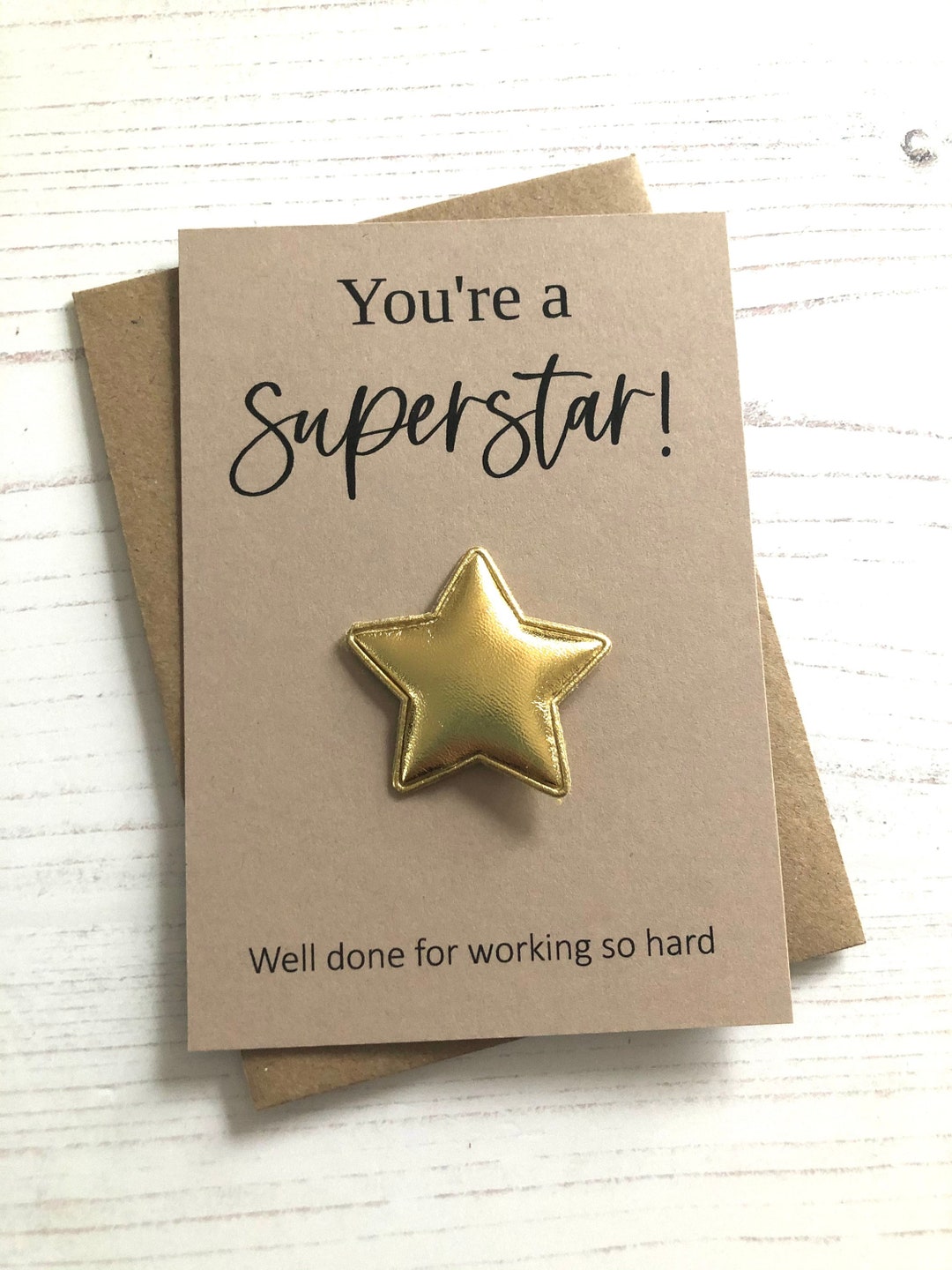 You’re a Superstar! Well Done for Working so Hard - Token Gold Star ...