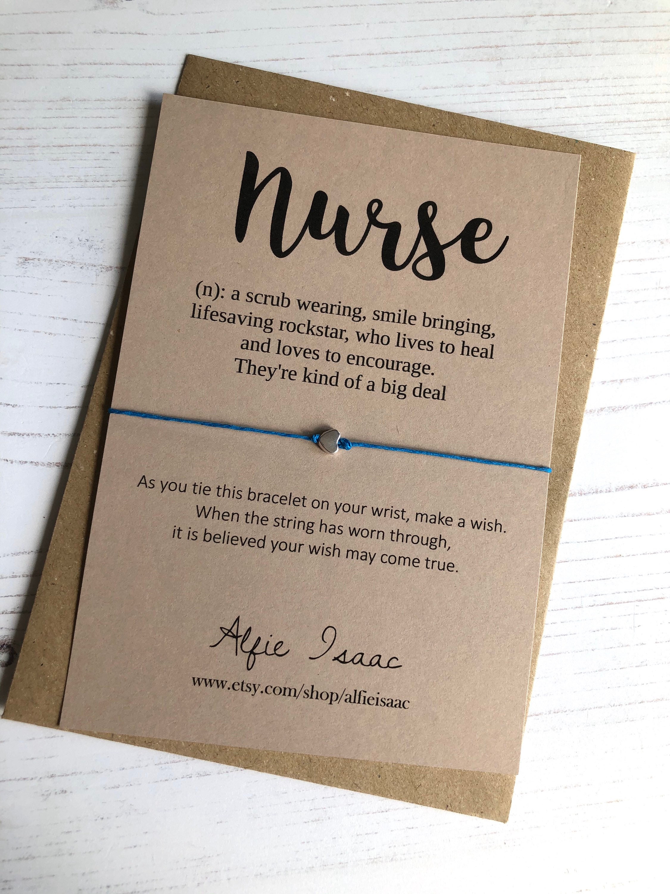 Wish Bracelet Nurse Sentiment Card With Envelope - Etsy