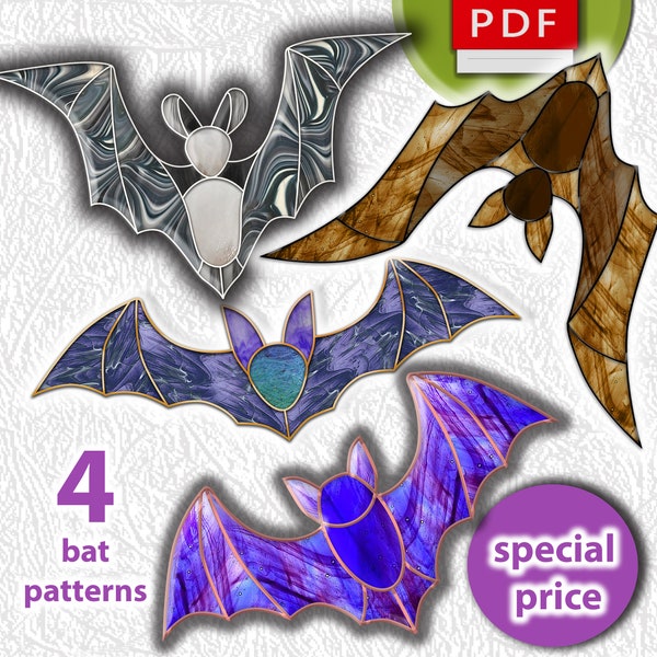 Hanging Bat Stained Glass Pattern - Etsy