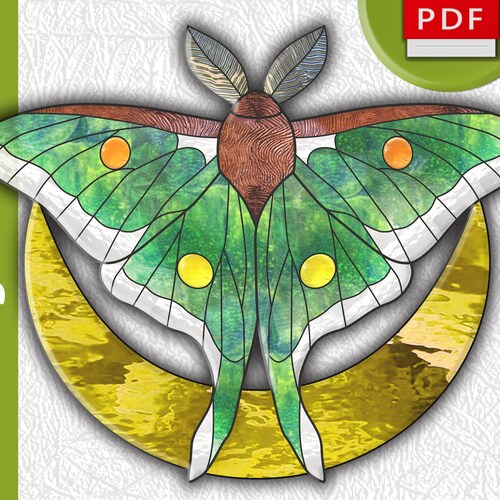 Lunar Moth Stained Glass Pattern Digital Download - Etsy