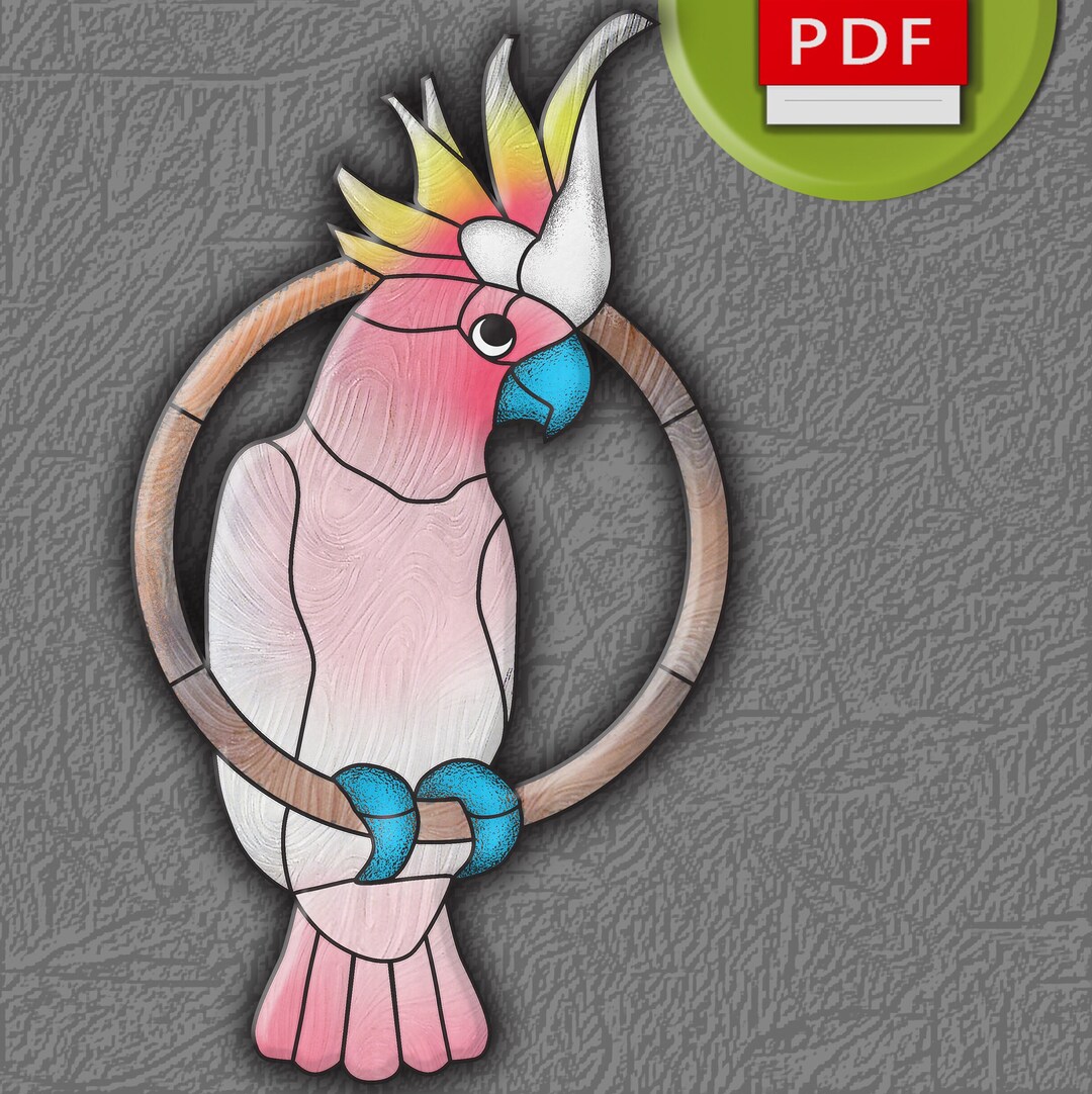 Parrot Stained Glass Digital Pattern Suncatcher Window Hanging ...