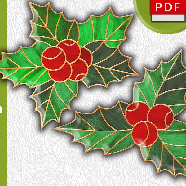 Stained Glass Holly - Etsy
