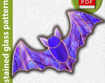 Suncatcher Stained Glass Bat - Etsy