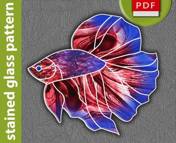 Betta Fish Stained Glass Digital Pattern Suncatcher Window - Etsy