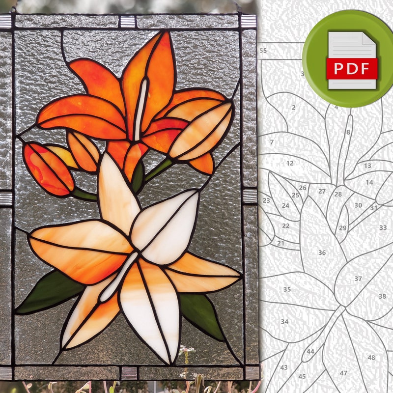 Stained Glass Lily - Etsy