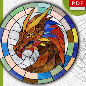 Stained Glass Dragon Flying Mobile Pattern - Etsy