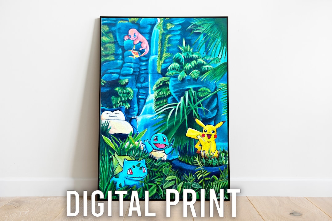 Pokemon Printable Art Pokemon Oil Painting Nursery Decor Pokemon Print ...