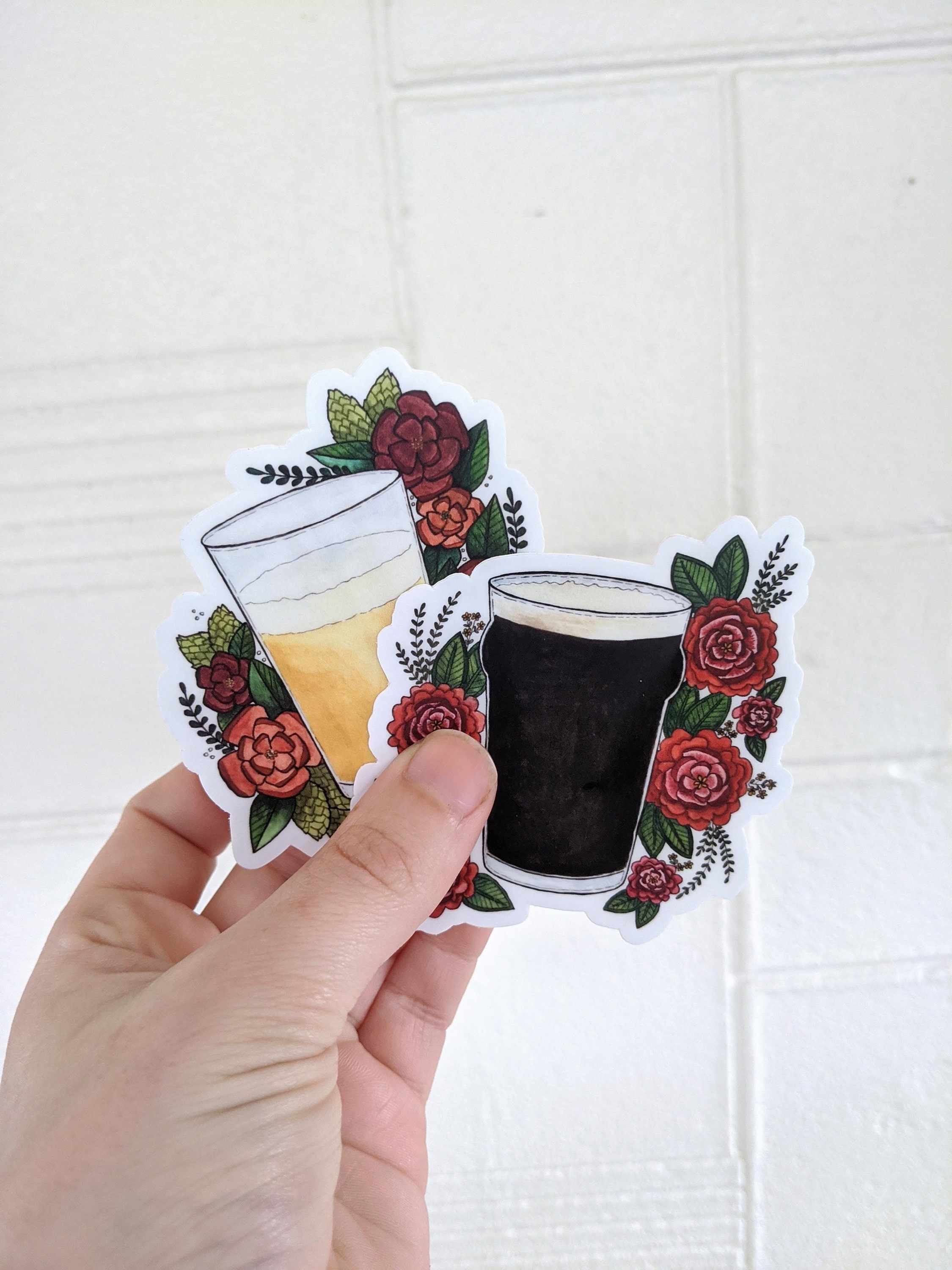 Light Beer IPA Floral Vinyl Sticker - Etsy UK