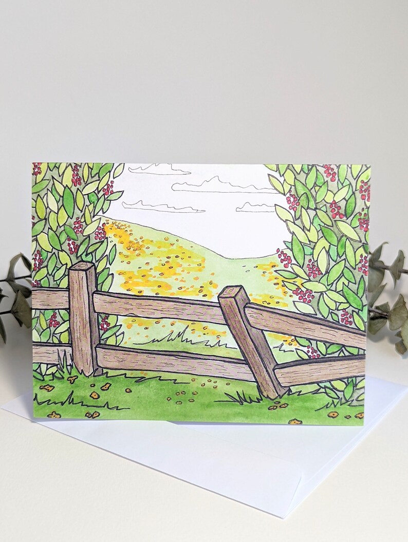 Flower Field Blank Greeting Card - Etsy