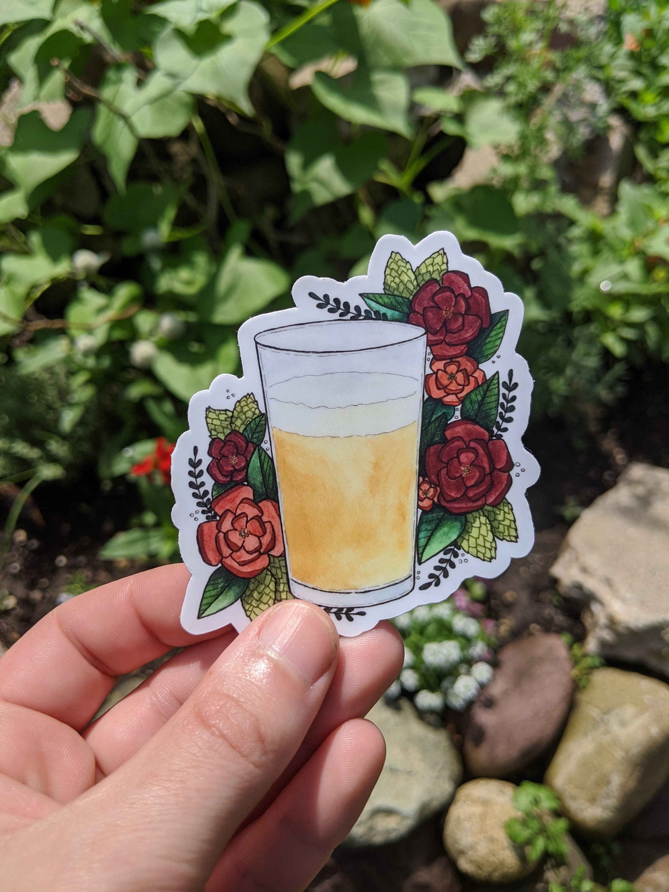 Light Beer IPA Floral Vinyl Sticker - Etsy UK