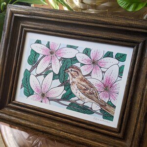 Spring Sparrow Watercolor Art Print - Etsy