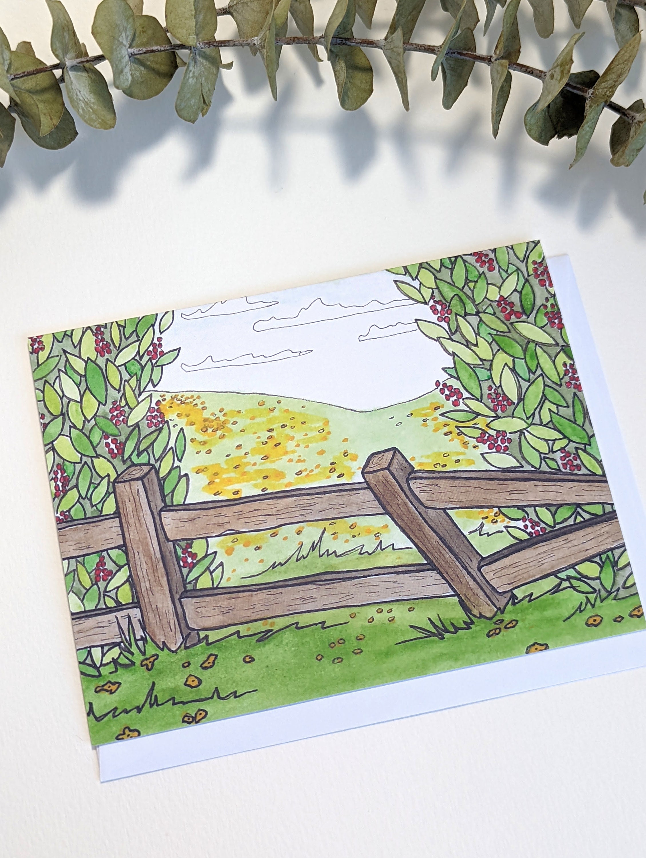 Flower Field Blank Greeting Card - Etsy