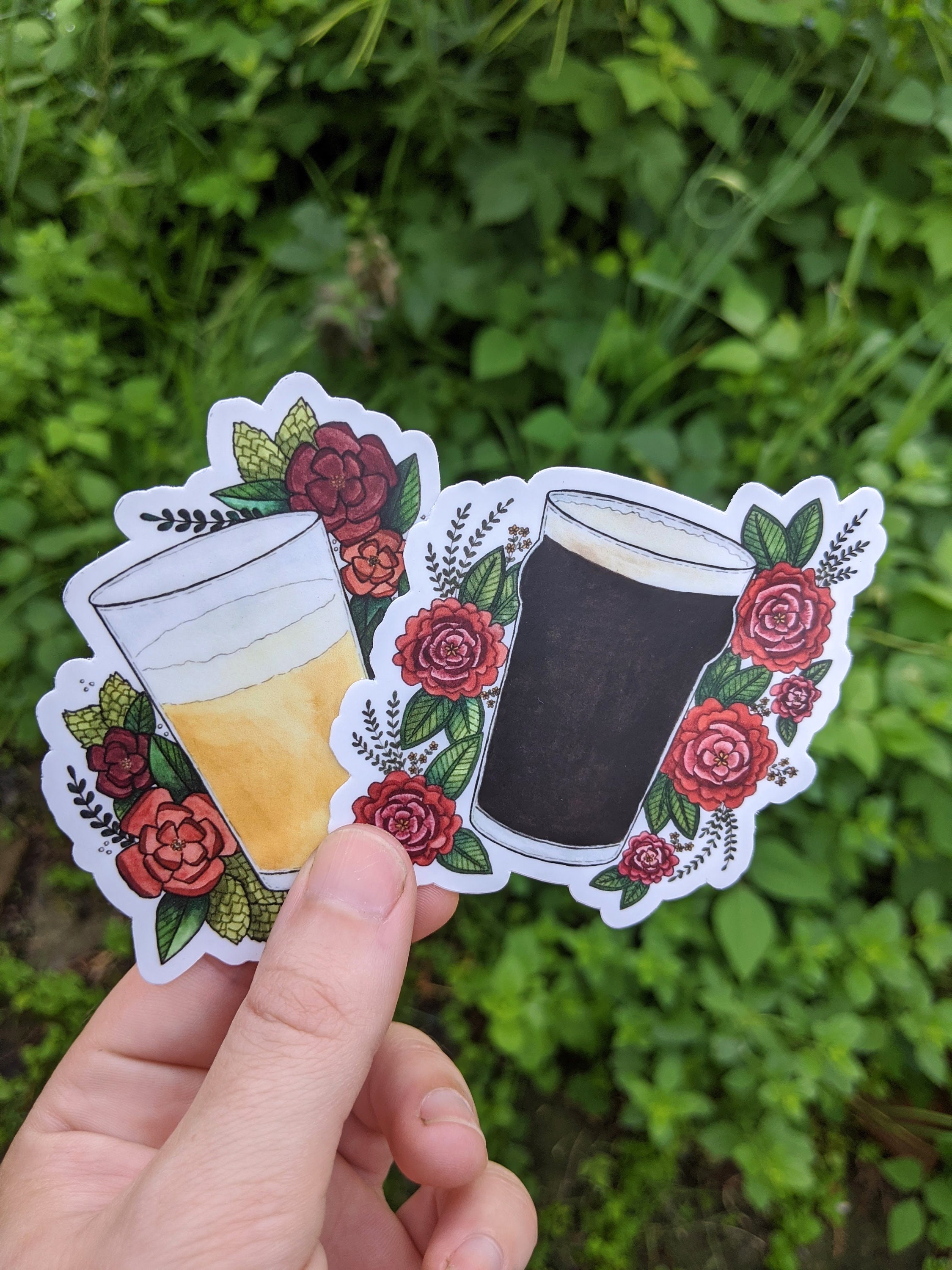 Light Beer IPA Floral Vinyl Sticker - Etsy UK