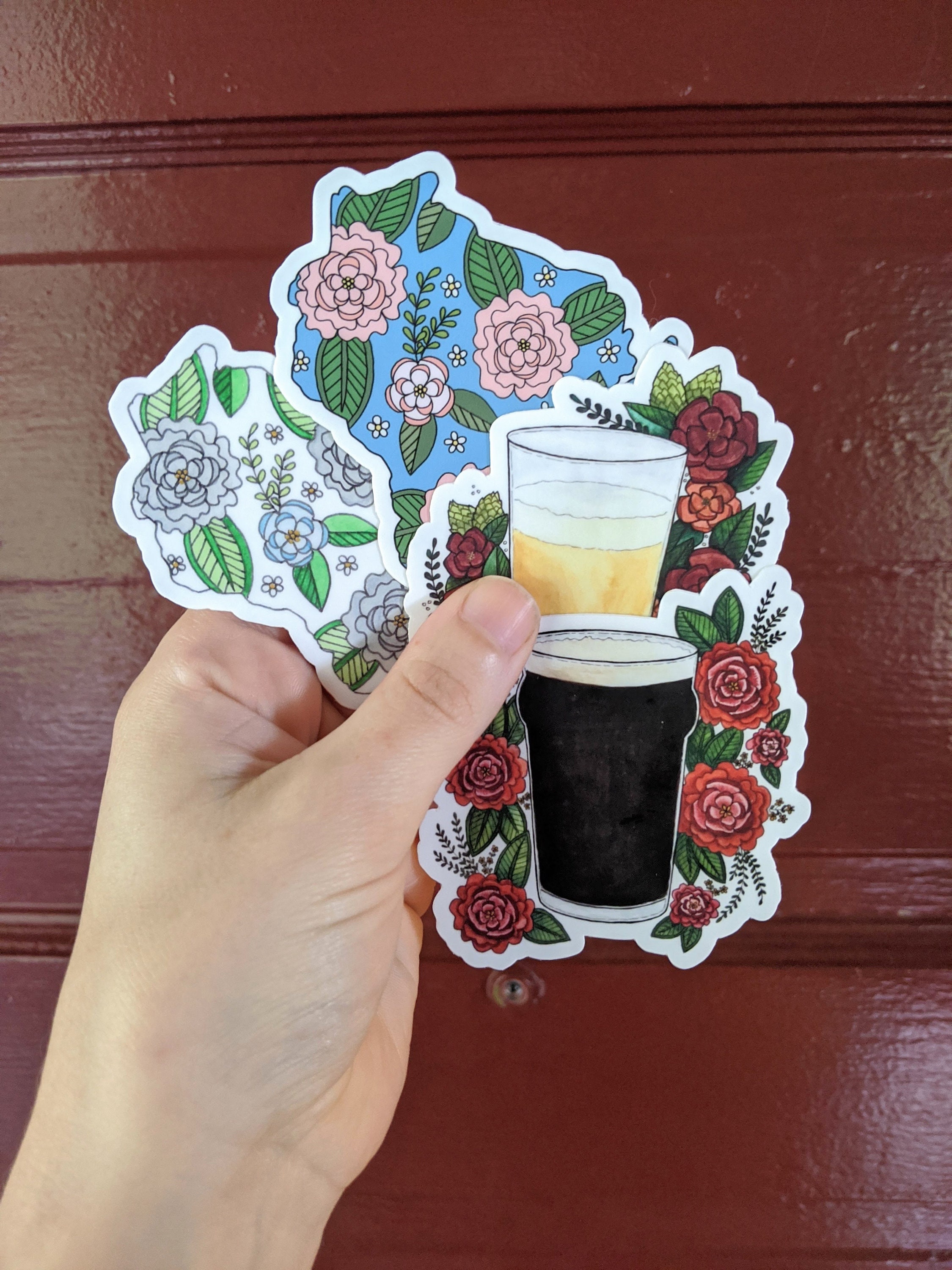 Light Beer IPA Floral Vinyl Sticker - Etsy UK