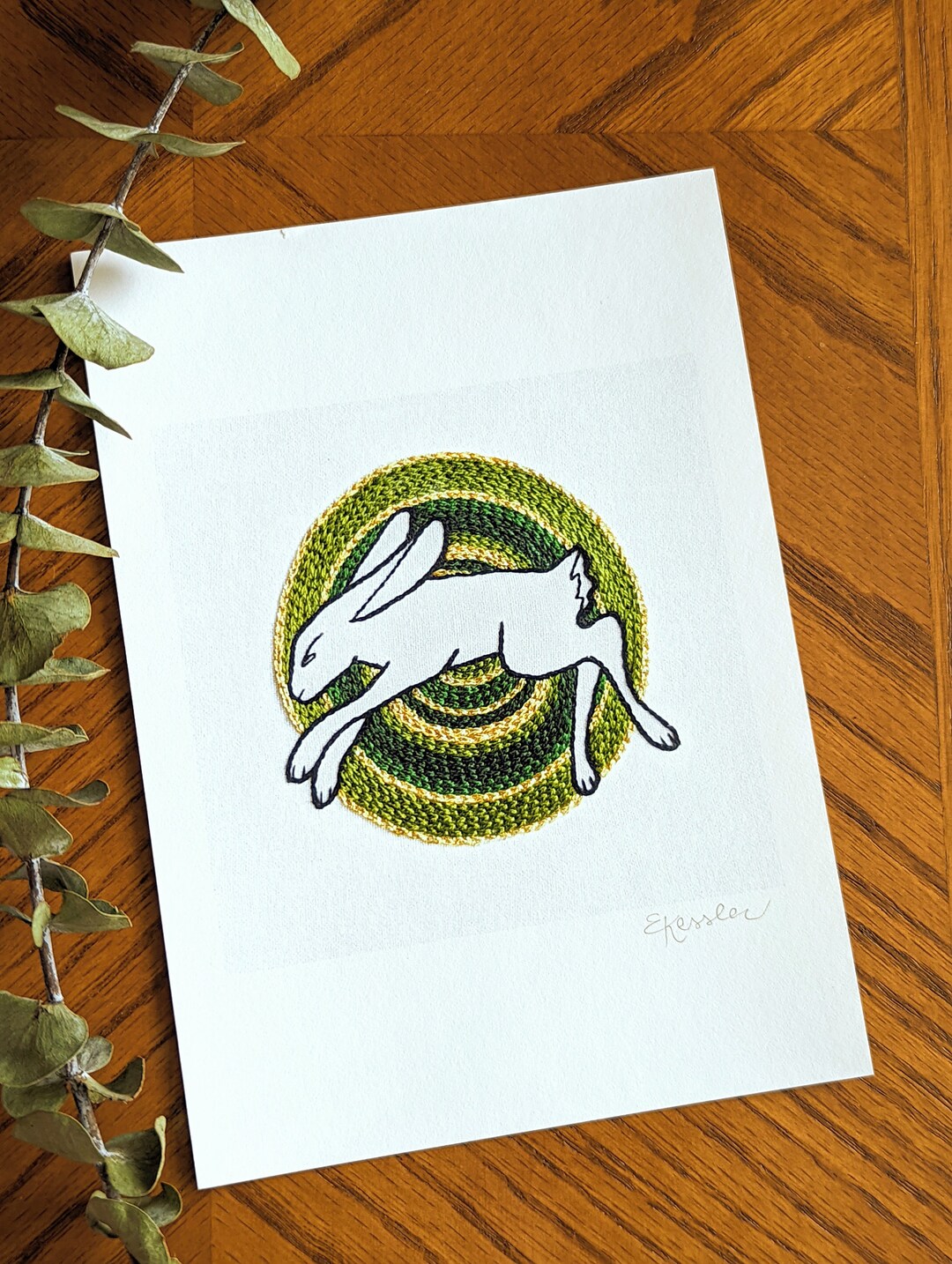 Rabbit Saint Embroidery Art Print - Etsy