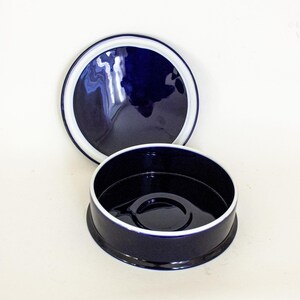 Limoges Porcelain Pot With Lid in Dark Blue and White Glaze French ...