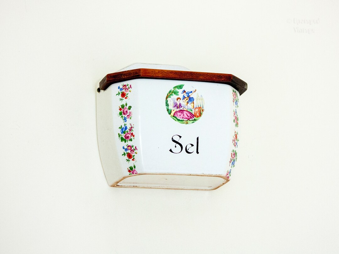 FRENCH Salt Box With Crinoline Lady Motif 1930s/40s Ceramic SEL - Etsy