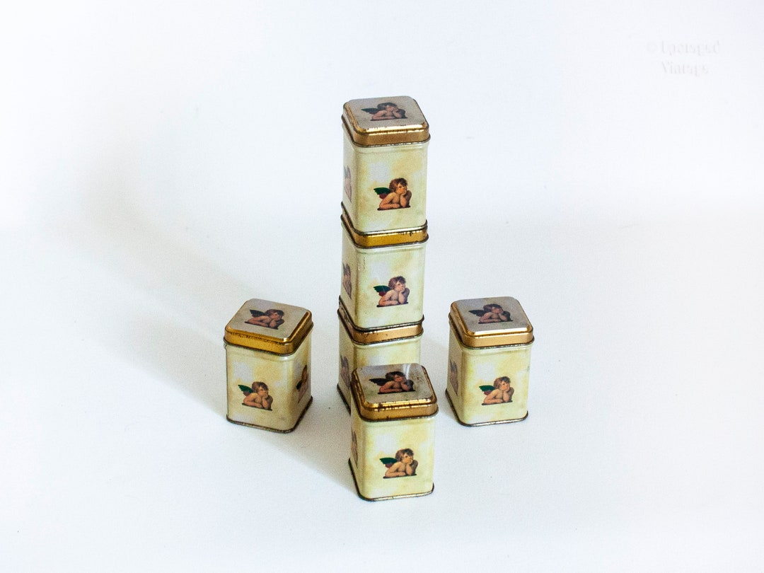 Angel Storage Tins Set of 6 Cha Cult Metal 25g Canisters With Lids - Etsy