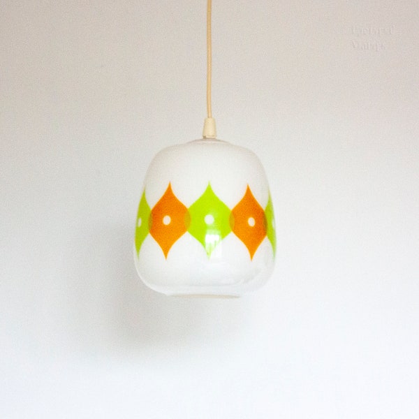 Orange Glass Retro Pendant Light - Etsy UK