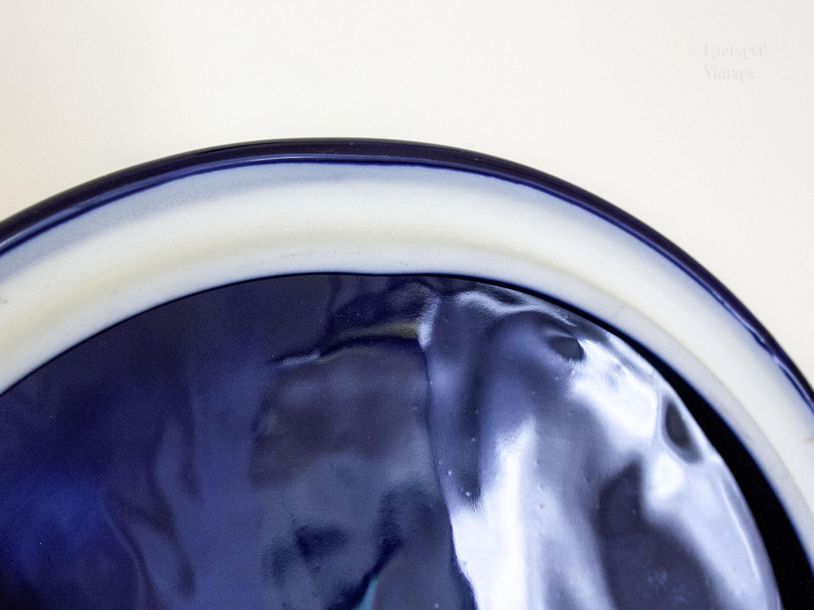 Limoges Porcelain Pot With Lid in Dark Blue and White Glaze French ...