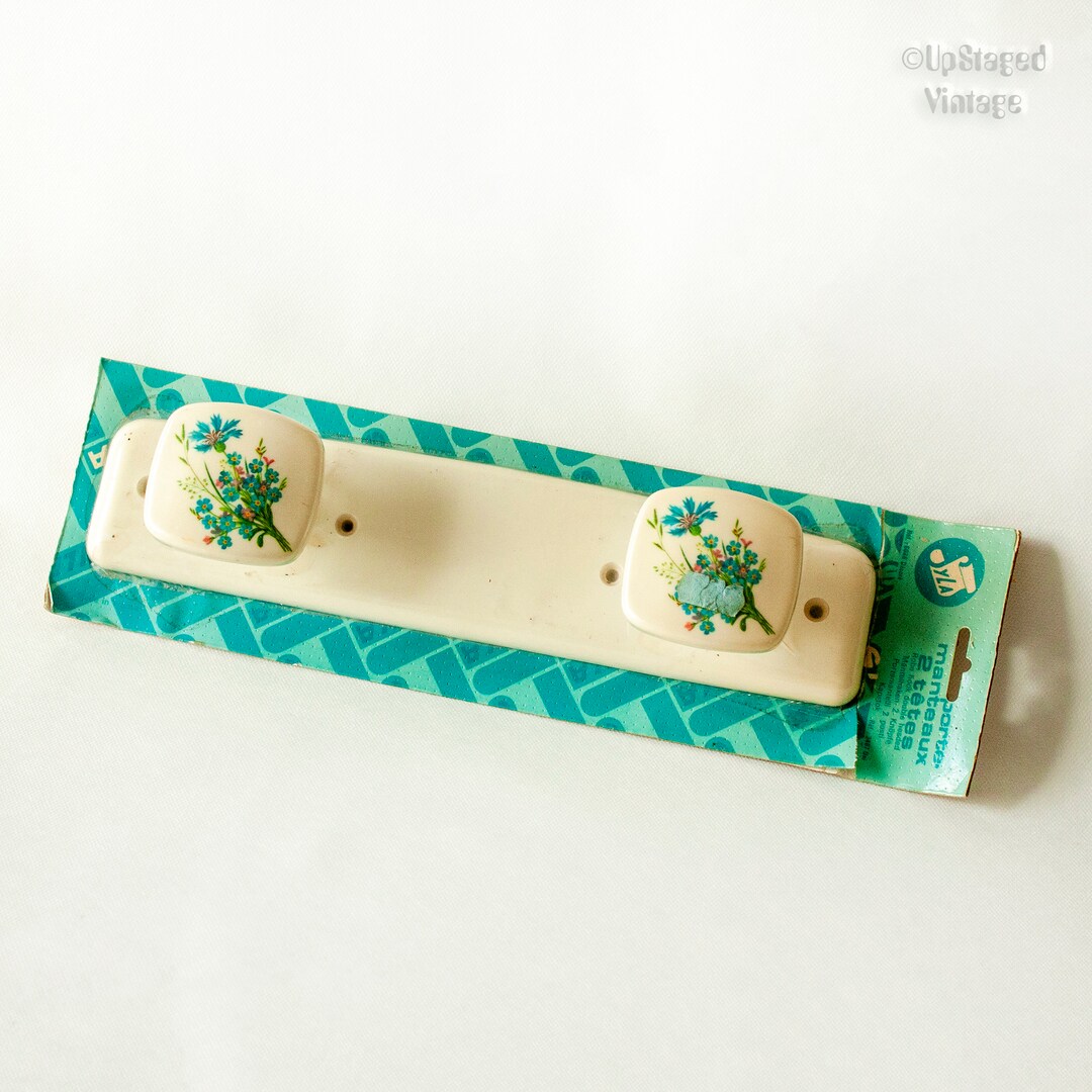 SYLA Bathroom Hooks Coat Robe Towel Knobs White Plastic With Blue ...