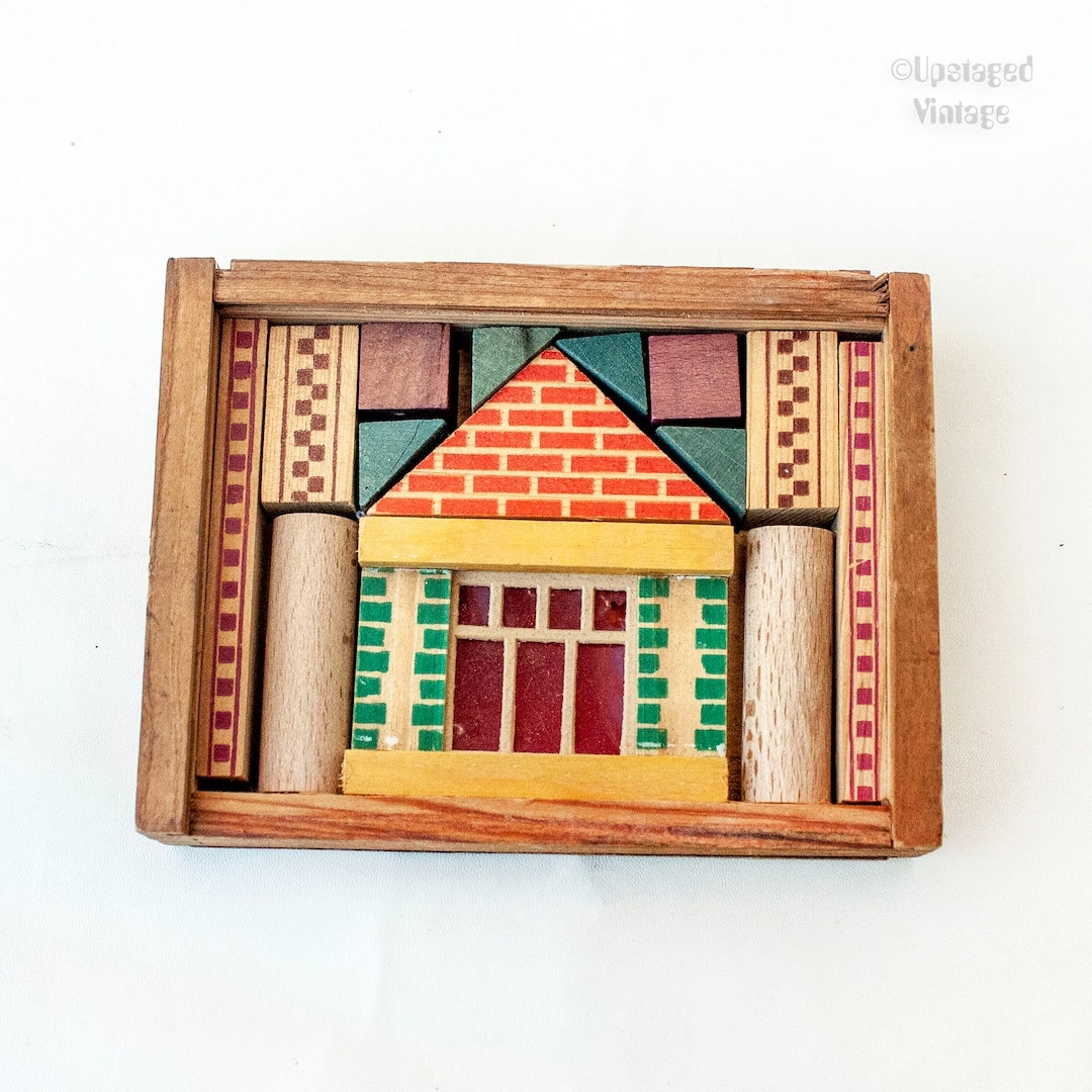 Wooden Building Bricks French 1920s-40s Toy Blocks in Box Vintage - Etsy