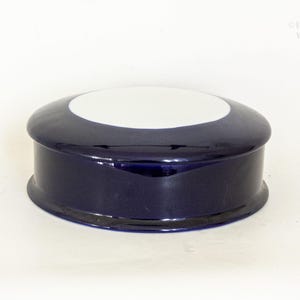 Limoges Porcelain Pot With Lid in Dark Blue and White Glaze French ...
