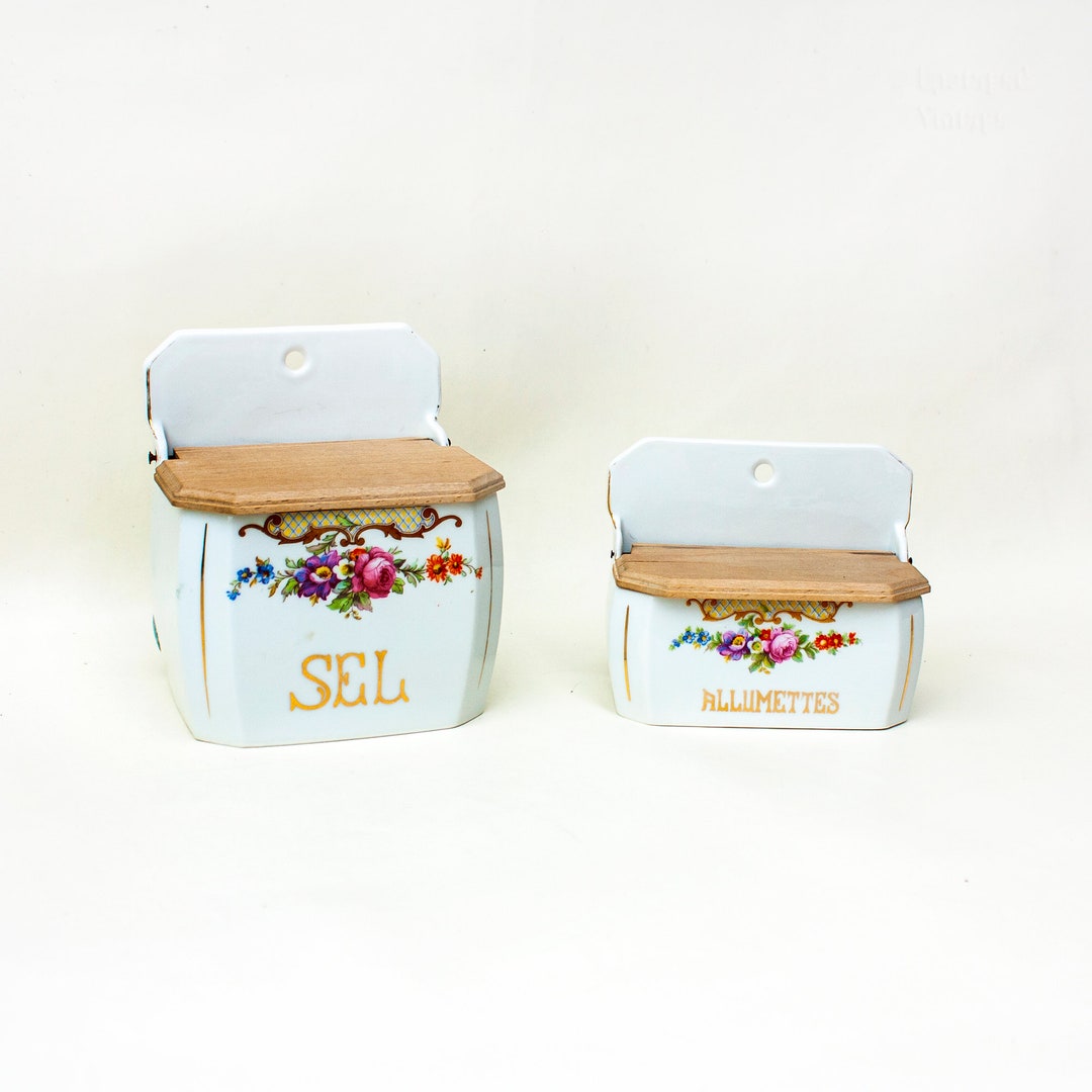 Ceramic Salt Box With Matching Allumettes Box Vintage 1930s/40s MZ ...