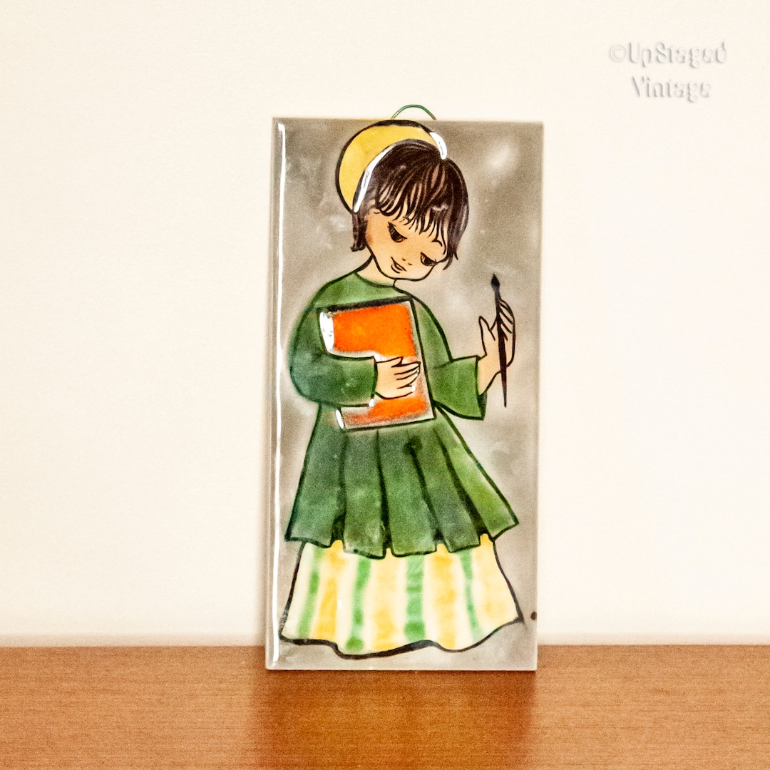 Vintage Ceramic Wall Tile With Angelic Child by Villeroy & - Etsy