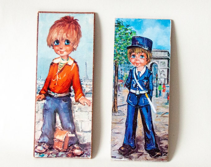 French Vintage Kitsch 1960s/70s Parisian BIG Eye Kid Wide - Etsy