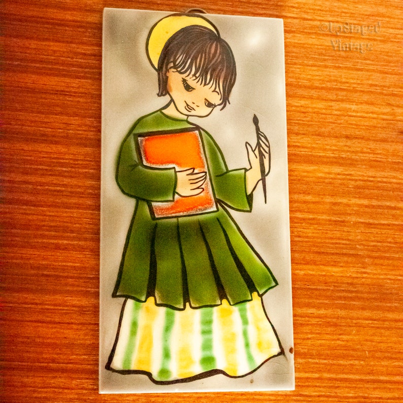 Vintage Ceramic Wall Tile With Angelic Child by Villeroy & | Etsy
