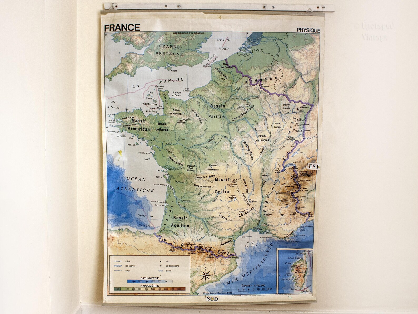 French School Wall Map of France Double Sided Vintage Dated 1990 - Etsy