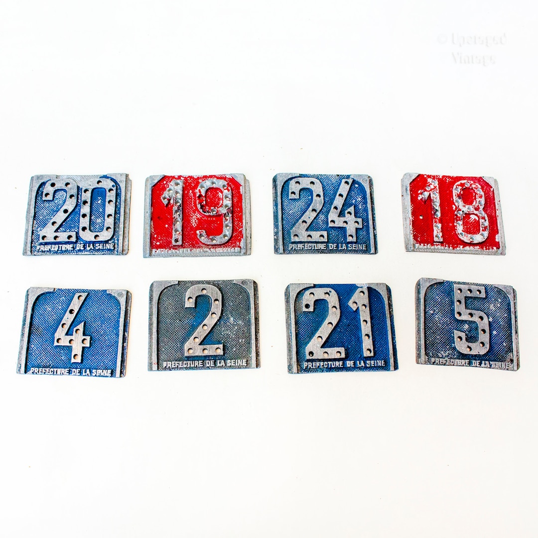 Paris Taxi Cab Numbers FRENCH Vintage Metal Signs Ideal for Houses Sold ...