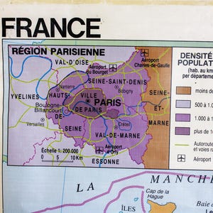 French School Wall Map of France Double Sided Vintage Dated 1990 - Etsy