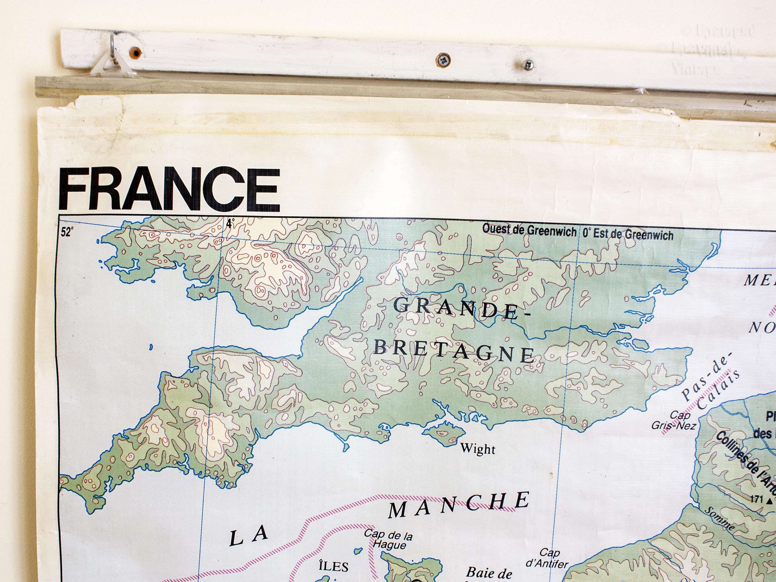 French School Wall Map of France Double Sided Vintage Dated 1990 - Etsy